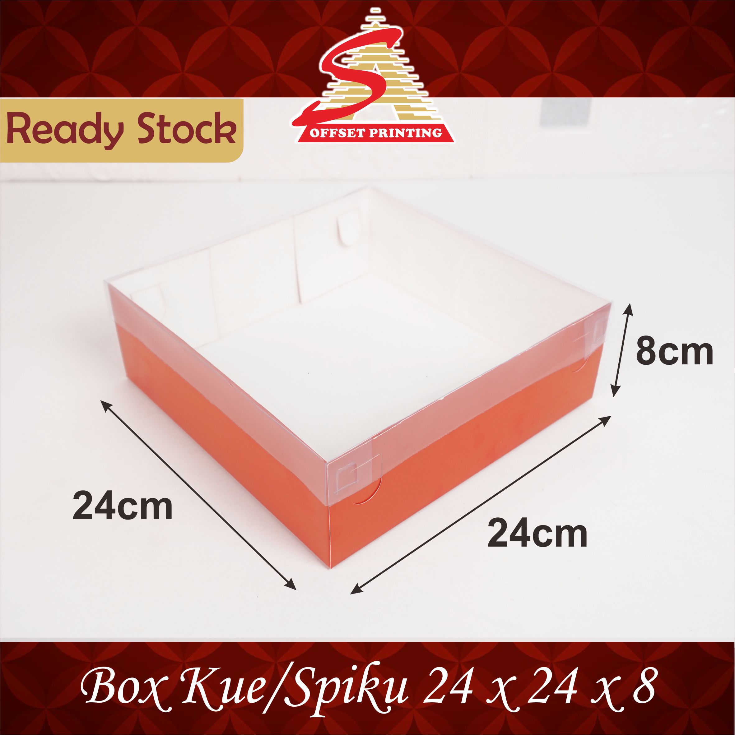24 x 24 x 8 Box Kue/Spiku/Roti/Tart/Pudding - Satrio Agung Official Website
